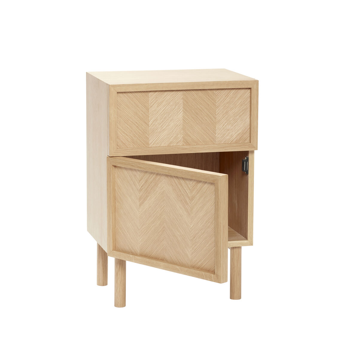 Herringbone Bedside Table Natural - Hübsch