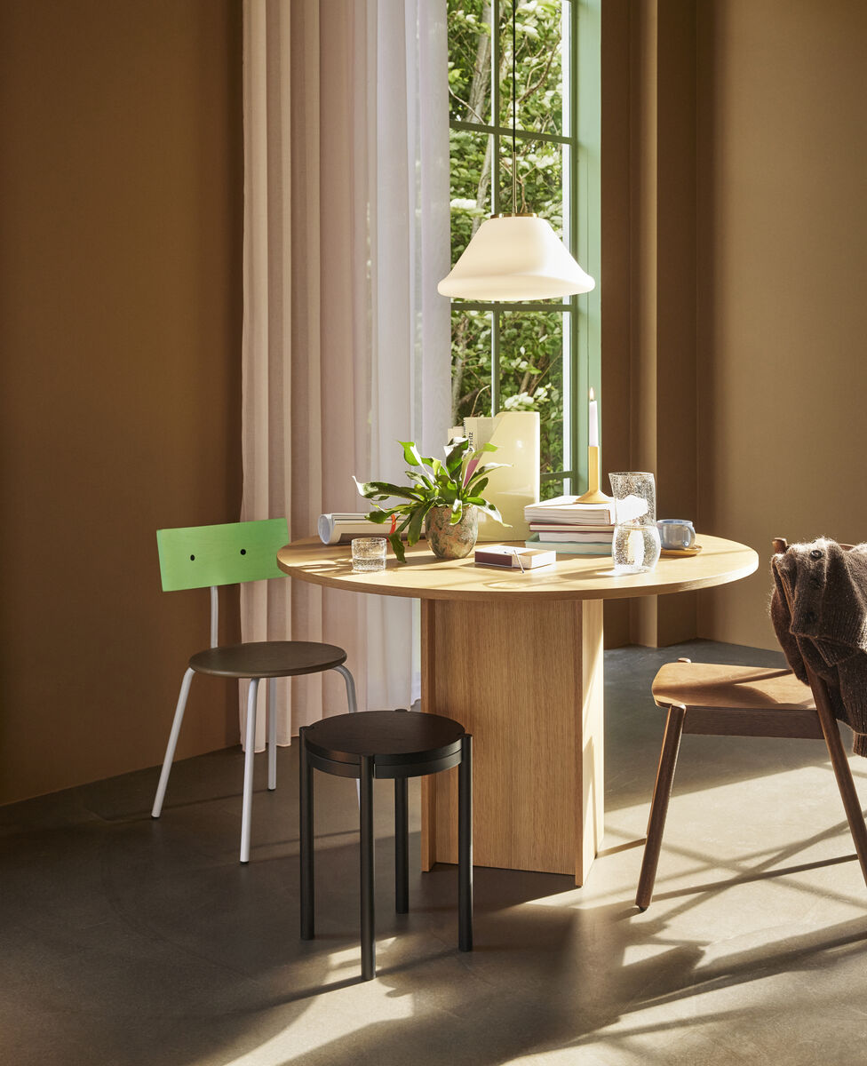 Straight Dining Table Round Natural - Hübsch