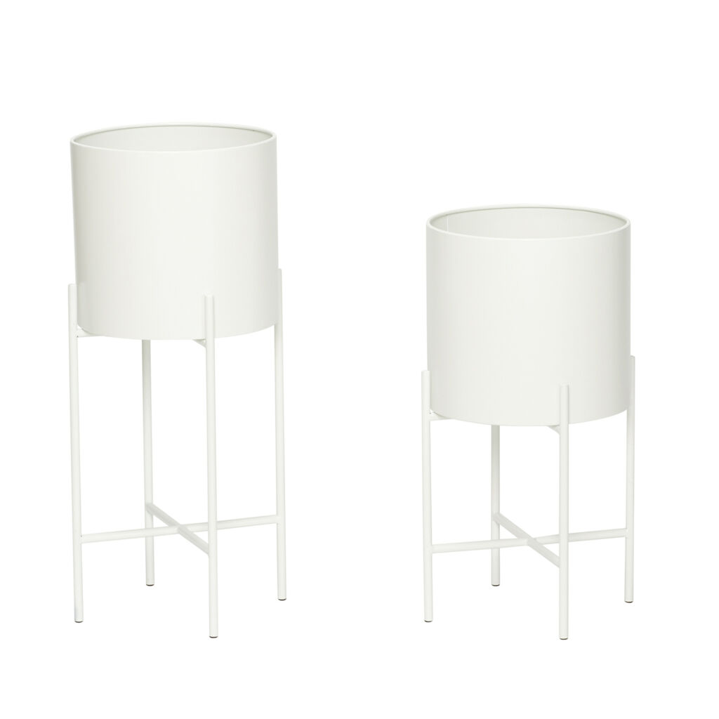 Airy Pots White (set of 2) - Hübsch