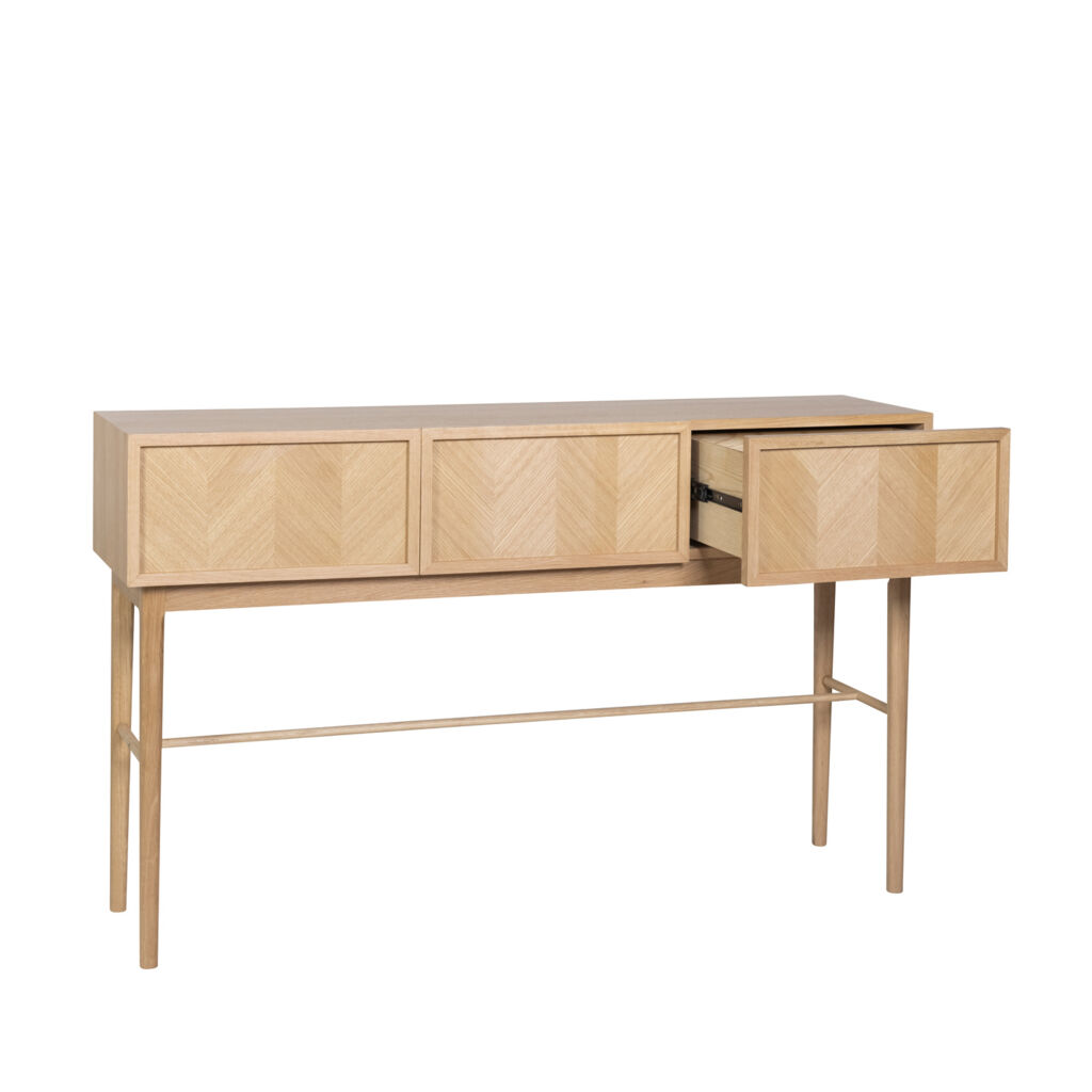 Herringbone Console Table Drawers Natural - Hübsch